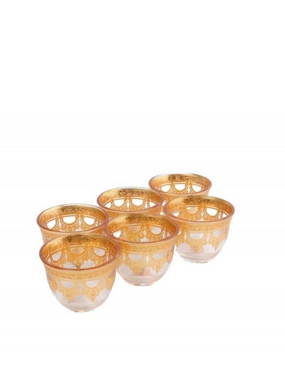 A Set of 6 Pieces Cups With Golden Patterns For Arabic Coffee price in ...