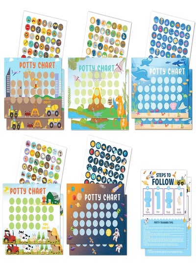 Potty Training Chart for Toddler 5 Fun Styles 17 PCS Potty Chart for ...
