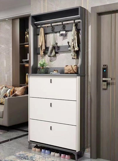 Modern Entryway Shoe Rack Narrow Shoe Cabinet With 3 Flip Doors ...