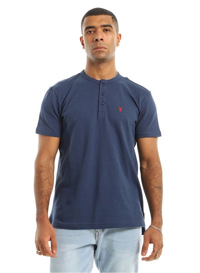 سعر Upper Buttoned Round Pique Henley Shirt - Navy Blue فى مصر | نون ...