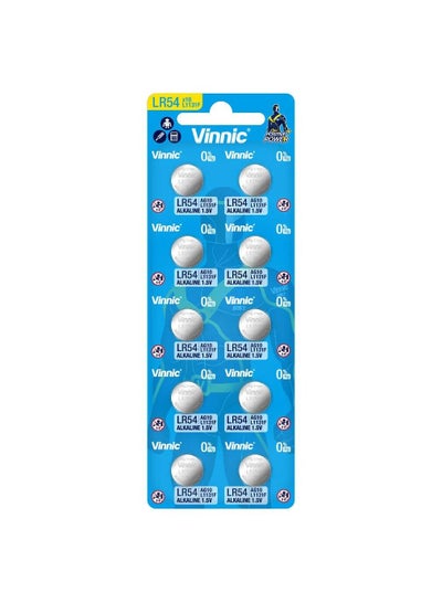 10-Pieces Vinnic AG10 / LR1130 (LR54) (L1131F) Alkaline 1.5V Button ...