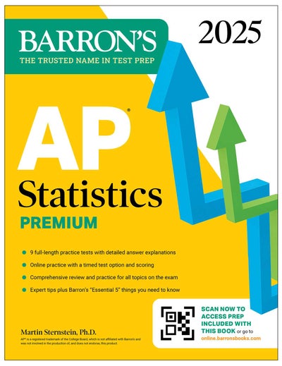 AP Statistics Premium, 2025: Prep Book with 9 Practice Tests ...