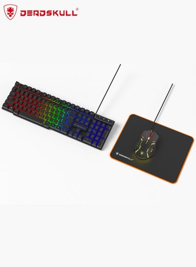 Gaming Keyboard and Mouse Combo, Wired LED Rainbow Backlit Keyboard 800 ...