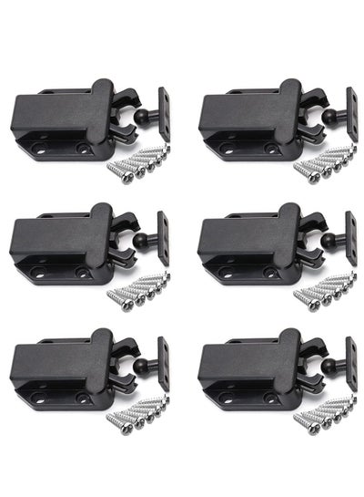 Push Lock Pack of 6 Door Latch with Touch Release Push Lock Black Push ...