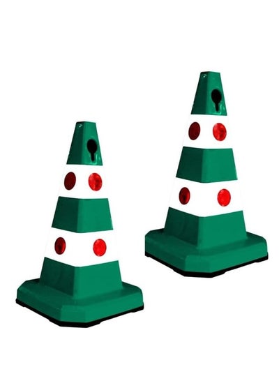 BERRY 2 Pc Safety Traffic Cone 620 MM | Unbreakable Solid Body ...