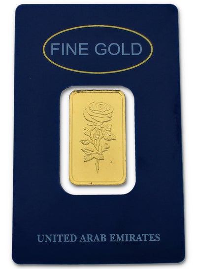 1 Tola Pure 999.9 Fine Gold Bar 24KT Dubai with Flower Design - 1 Tola ...