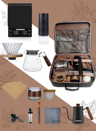V60 Coffee Maker Set, 12 Piece Electric Grinder Coffee Drip Set, Coffee ...