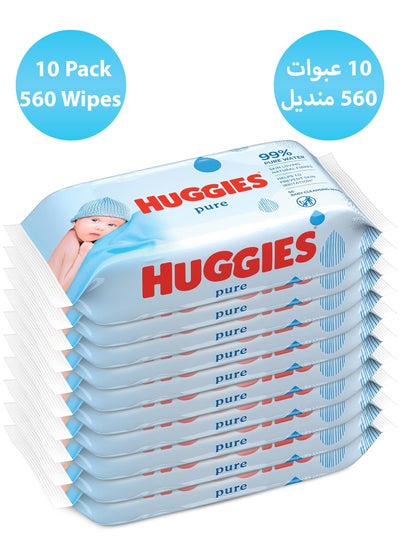 Huggies Pure Baby Wipes, 99 Percent Pure Water, Fragrance Free to Clean ...