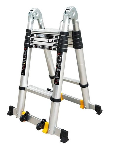 Outdoor telescopic multi-purpose ladder made of aluminum with A-frame ...