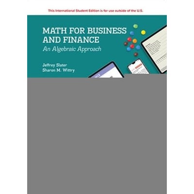 Math For Business And Finance An Algebraic Approach ISE price in UAE ...