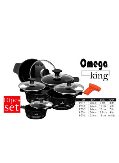 Sonex Die Cast Aluminum Non Stick Cooking Pot Set Black price in Saudi ...