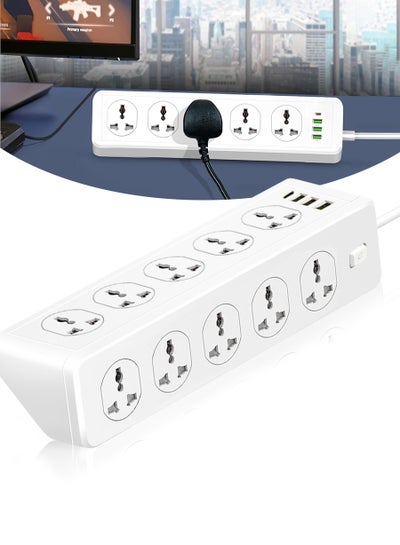 Multi-Plug Power Extension Adapter, 10 Power Outlets, 3 USB-A, 1 USB-C ...
