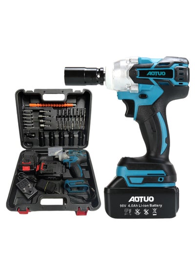 سعر The key to mastering power! AOTUO 98V brushless lithium-ion impact wrench set, high torque ...