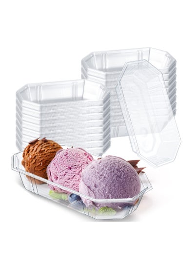 SYOSI 100 Pcs Summer Banana Split Boats, Disposable Ice Cream Sundae ...