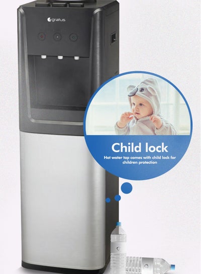 Hot & Cold 3 Tap Floor Standing water dispenser with storage cabinet, 1 ...