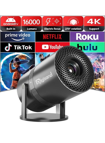 Projector, Android TV 16000 Lumens Ceiling Projection, WIFI6 Automatic ...
