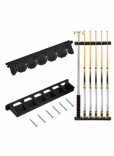 Pool Cue Rack, Wall Mounted Stick Holder with EVA Clip, Plastic ...