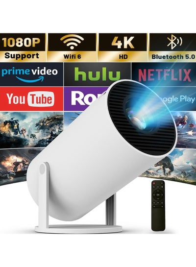 Immersive 4K Smart Portable Projector Built-In Speakers, Screen Mirroring, and Advanced ...