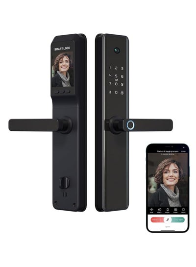 Smart Door Lock with Wifi Video Calls Biometric Fingerprint Deadbolt ...
