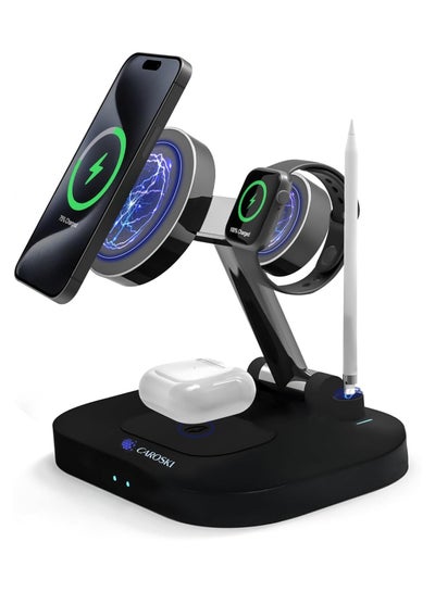 Caroski 4 in 1 Wireless Charging Station| Multi-Function Wireless Charger Stand | Foldable ...