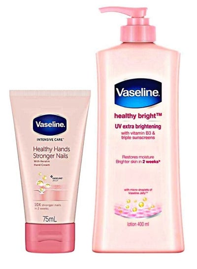 Healthy Bright UV Extra Brightening Lotion 400Ml +Hand Cream 75ml Free ...