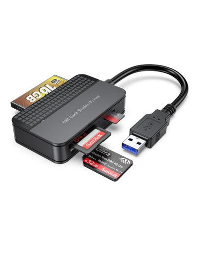 SD Card Reader USB 3.0, Memory Card Reader 4-in-1, TF Micro SD MS CF ...