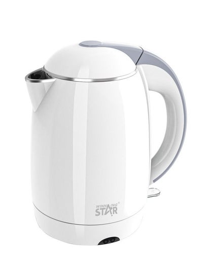Electric Kettle, Stainless Steel Cordless 1800W Power 1.8L Safety Empty Shut off White Color ...