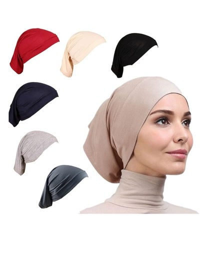6 PCS Women Hijab Under Cap, Islamic Scarf Hat Cap Bonnet Muslim Inner ...