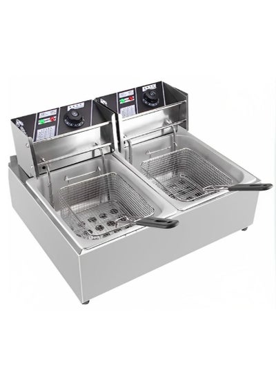 Electric Deep Fryer Double Stylish Panel, Stainless Steel Dual Tank ...