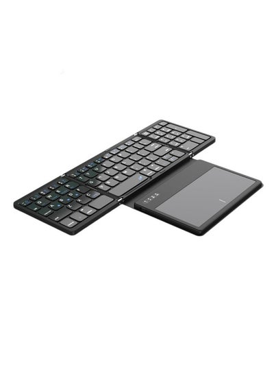 Three-folding wireless bluetooth keyboard with touchpad, tablet phone ...