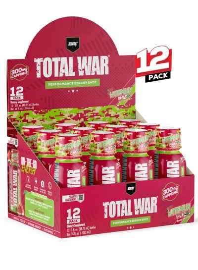 Total War Pre Workout Energy Shots 300mg, Watermelon Invasion, Box OF ...