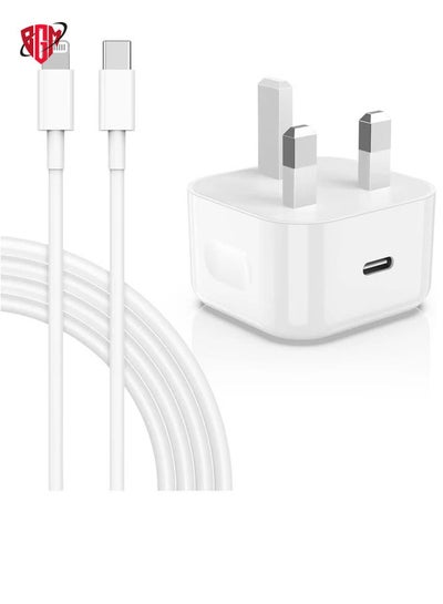 iPhone 13 Charger Plug and Cable, 20W USB C Plug with USB C Lightning ...