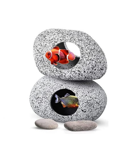 Stackable Aquarium Decoration Rock Caves, Betta Cave Hideaway Tunnel ...