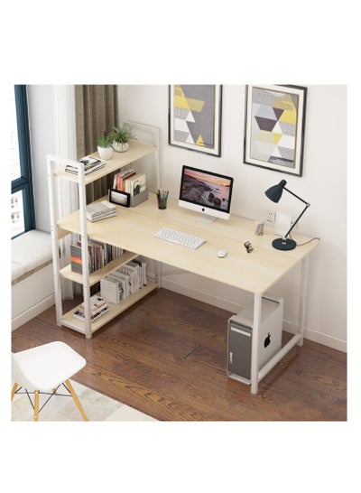 Computer Table with Bookshelf Home Office Desk Gaming Writing Study ...