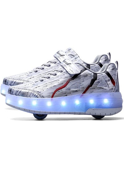 USB Chargable LED Light Up Roller Shoes Wheeled Skate Sneaker Shoes for ...