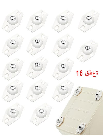 16PCS Self Adhesive Wheels Mini Fixed Wheels Caster Boxes Plastic Wheel ...