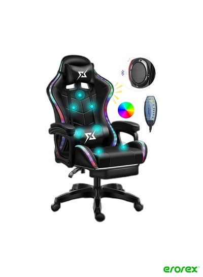 Gaming Chair With Led Light And Bluetooth Speaker Black price in Saudi ...