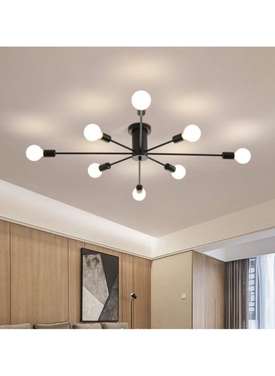 Sputnik Chandelier Black Industrial Semi Flush Mount Ceiling Light ...