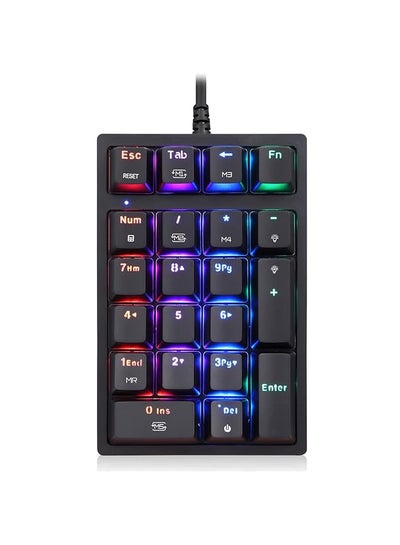 K24 Mechanical Numeric Keypad Usb Wired 21 Keys Mini Numpad Portable Keypad Rgb Backlight Gaming ...