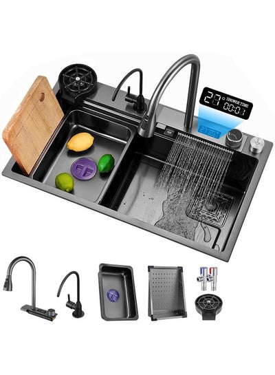 Smart Nono Kitchen Sink Black With Led Temperature Display, 304 ...