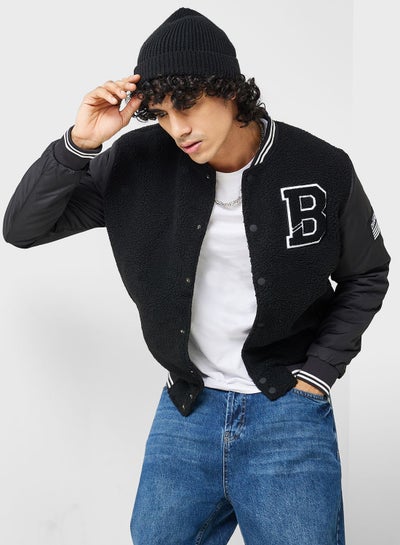 Mens Varsity Borg Mix Jacket; Popper price in Saudi Arabia | Noon Saudi ...