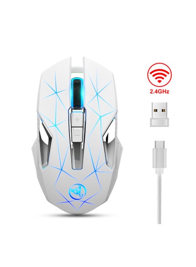 2.4G Wireless Mouse Ergonomic Mouse 3 Adjustable DPI Colorful Breathing ...