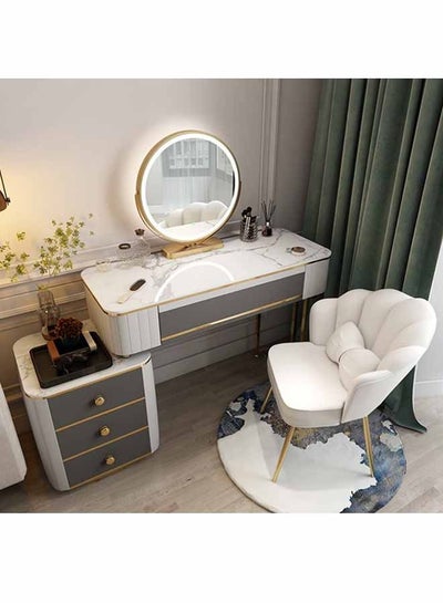 Makeup Vanity Table Dressing Table Flip Mirror With Drawers And Chair ...