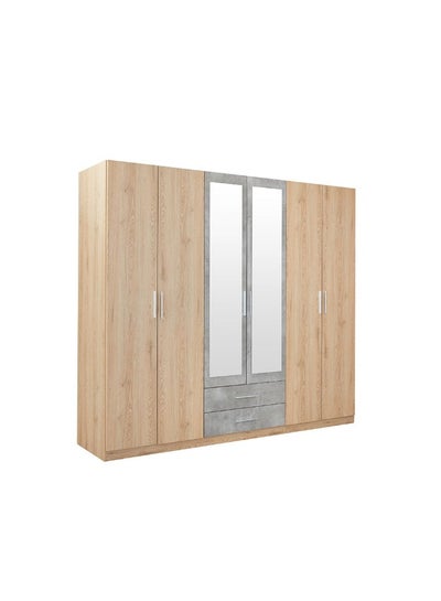Edison 6 Door Wardrobe With 2 Drawers And 2 Mirrors Extra Sturdy Closet ...