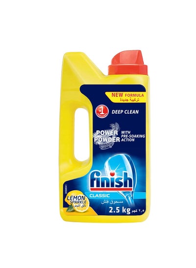 Finish Lemon Sparkle Dishwasher Detergent Powder With Pre-Soaking ...