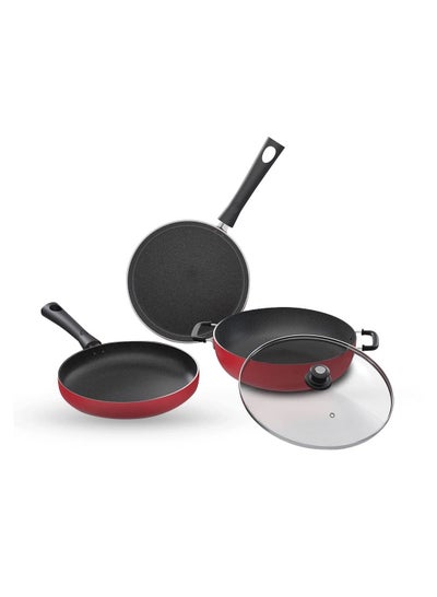 Induction Base Non Stick Aluminium Cookware Set Of 3 price in UAE ...