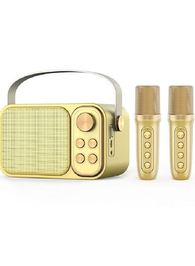 YS-105 10W Rechargeable Dual Mic Microphone Karaoke Palm KTV Handheld ...