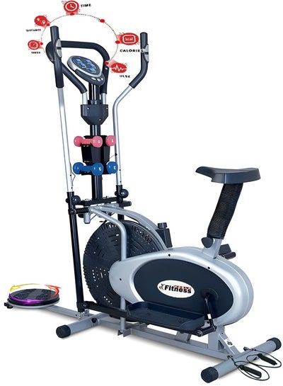 An advanced 3-in-1 Orbitrek exercise bike with a rotating disc for ...