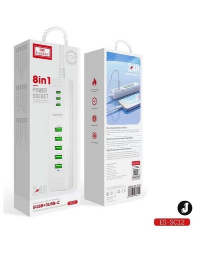 "NEW 8-in-1 Power Socket with 5 USB Ports & 3 Type-C Ports – SC12 ...