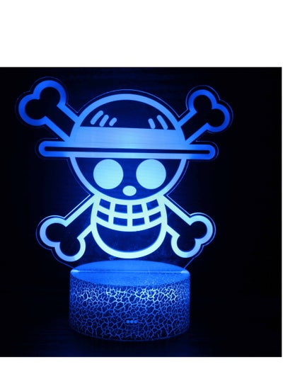 Japan Anime Monkey D. Luffy 3D LED Illusion Night Light 7 Colors Desk ...